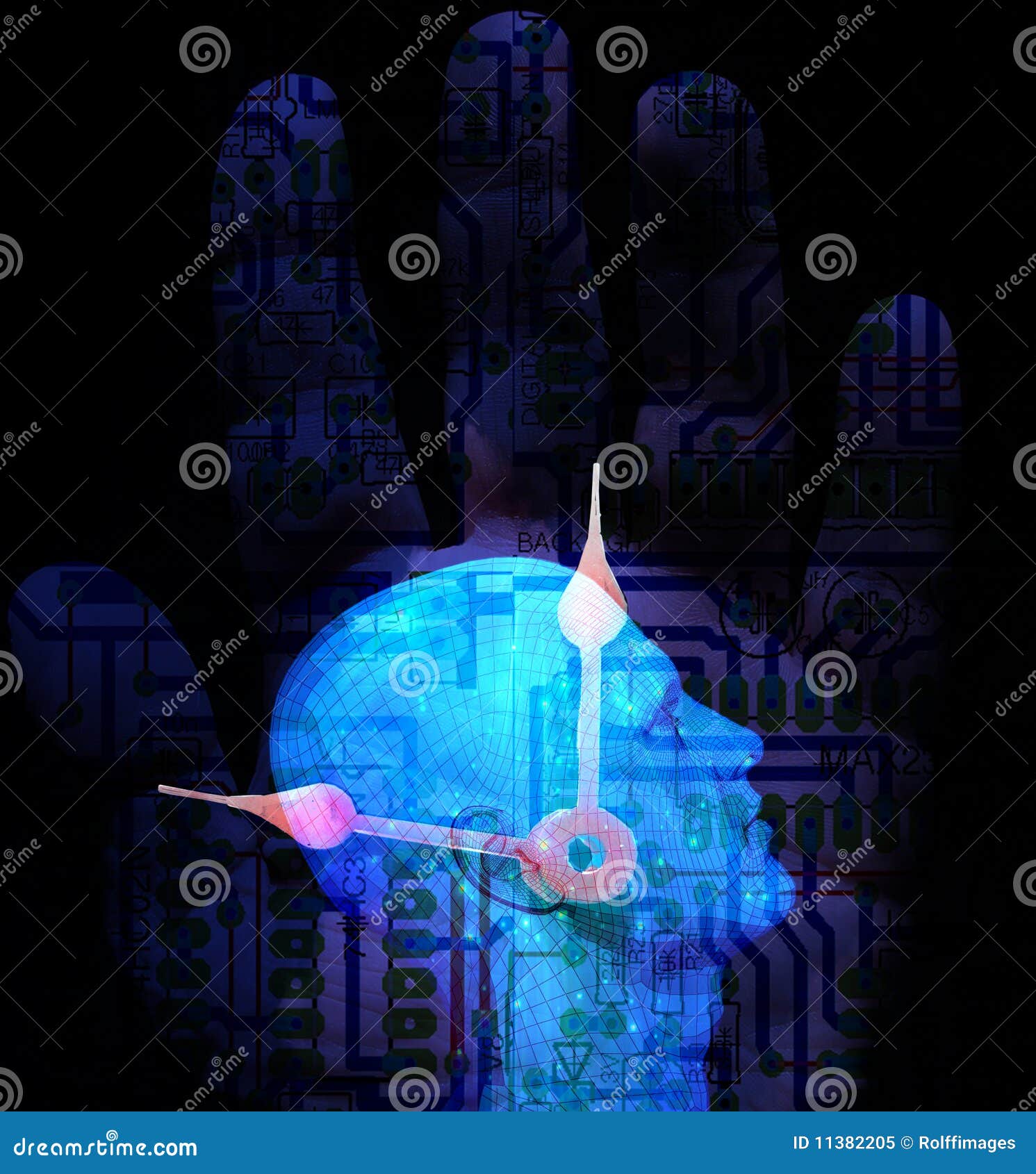 Clock Mind stock illustration. Illustration of calm, meditation - 11382205