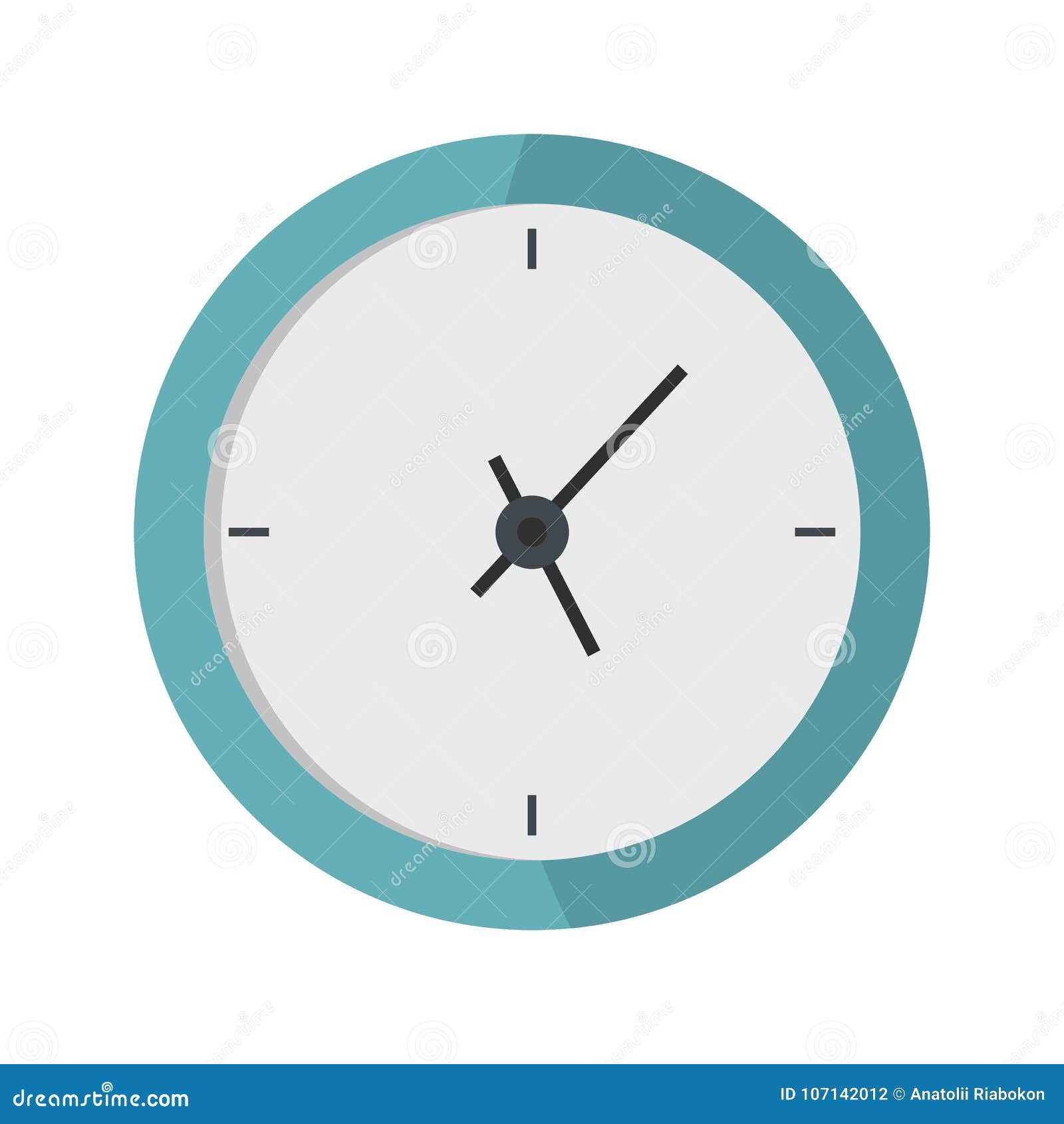 Clock Minimal Icon, Flat Style Stock Vector - Illustration of graphic ...