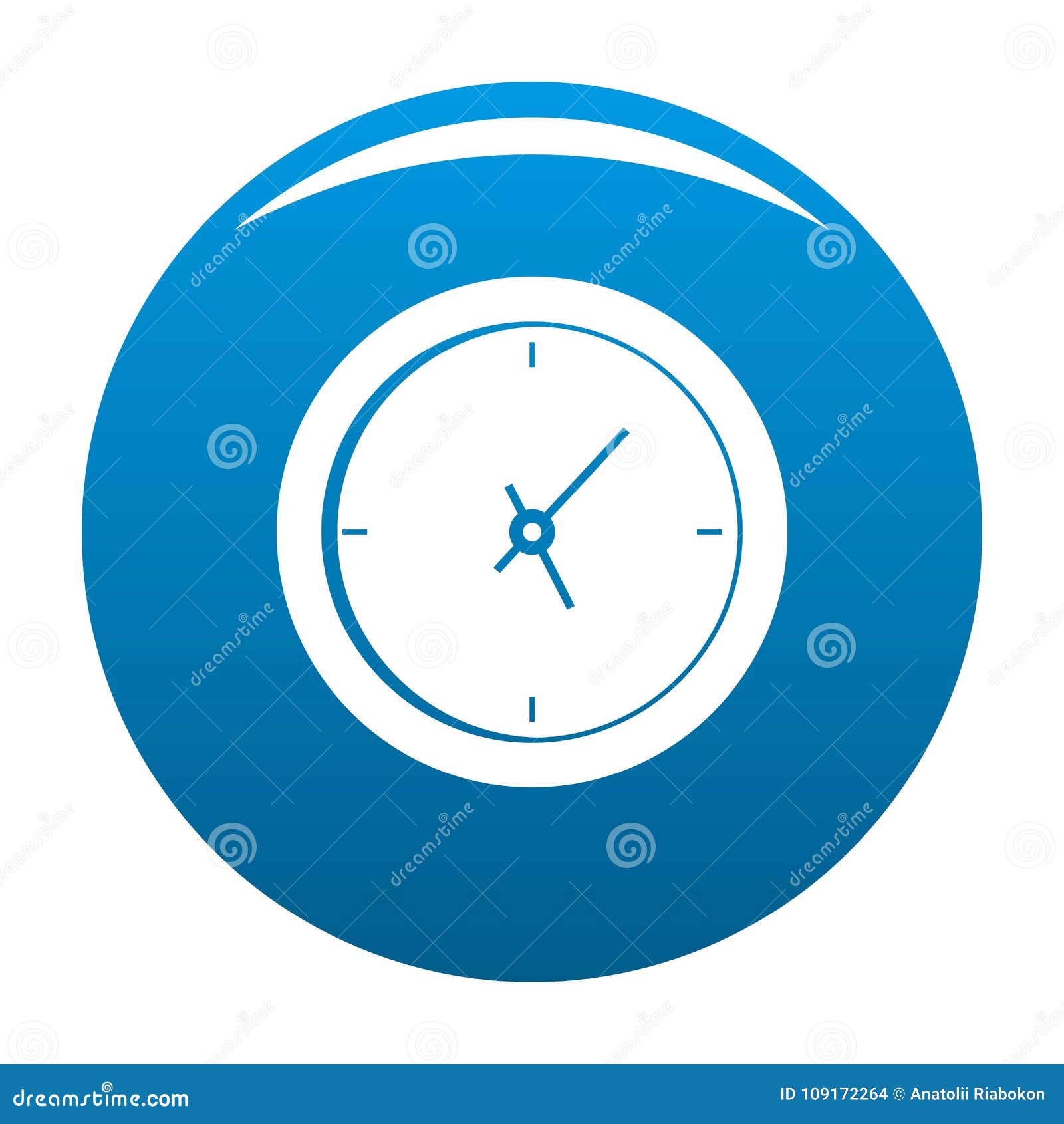 Clock Minimal Icon Blue Vector Stock Vector - Illustration of concept ...