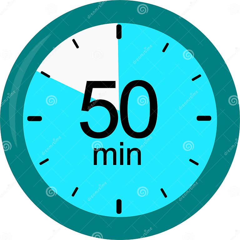 Clock. 50 minutes stock vector. Illustration of drawing - 282549467