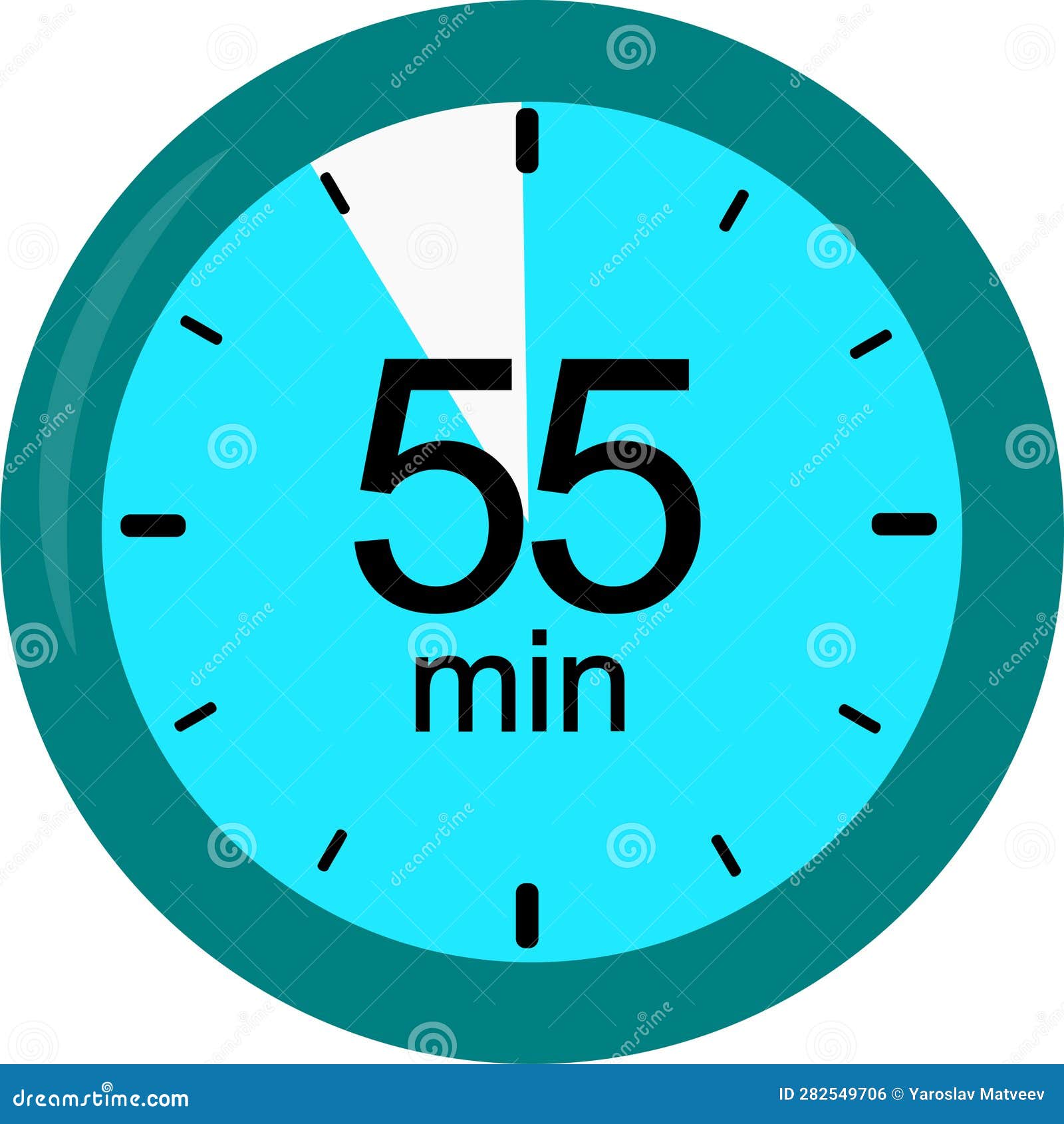 Clock. 55 minutes stock vector. Illustration of pattern - 282549706
