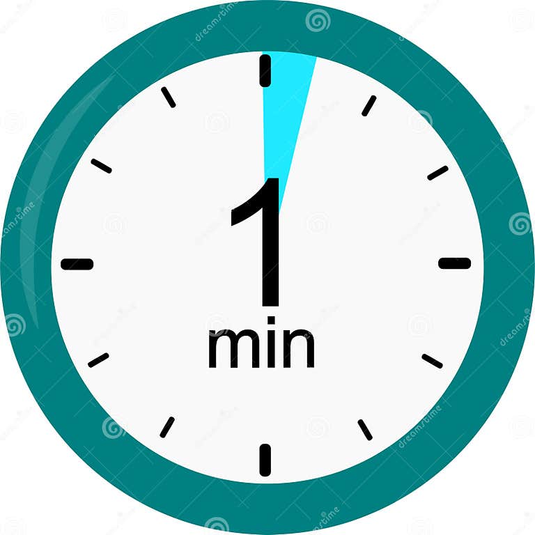 Clock. 1 minutes stock vector. Illustration of font - 290116580
