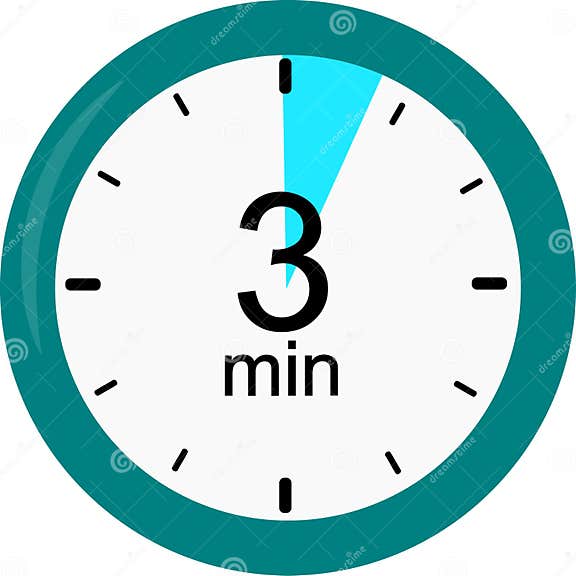Clock. 3 minutes stock vector. Illustration of drawing - 290116829