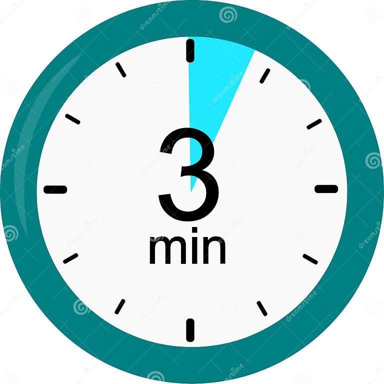 Clock. 3 minutes stock vector. Illustration of drawing - 290116829