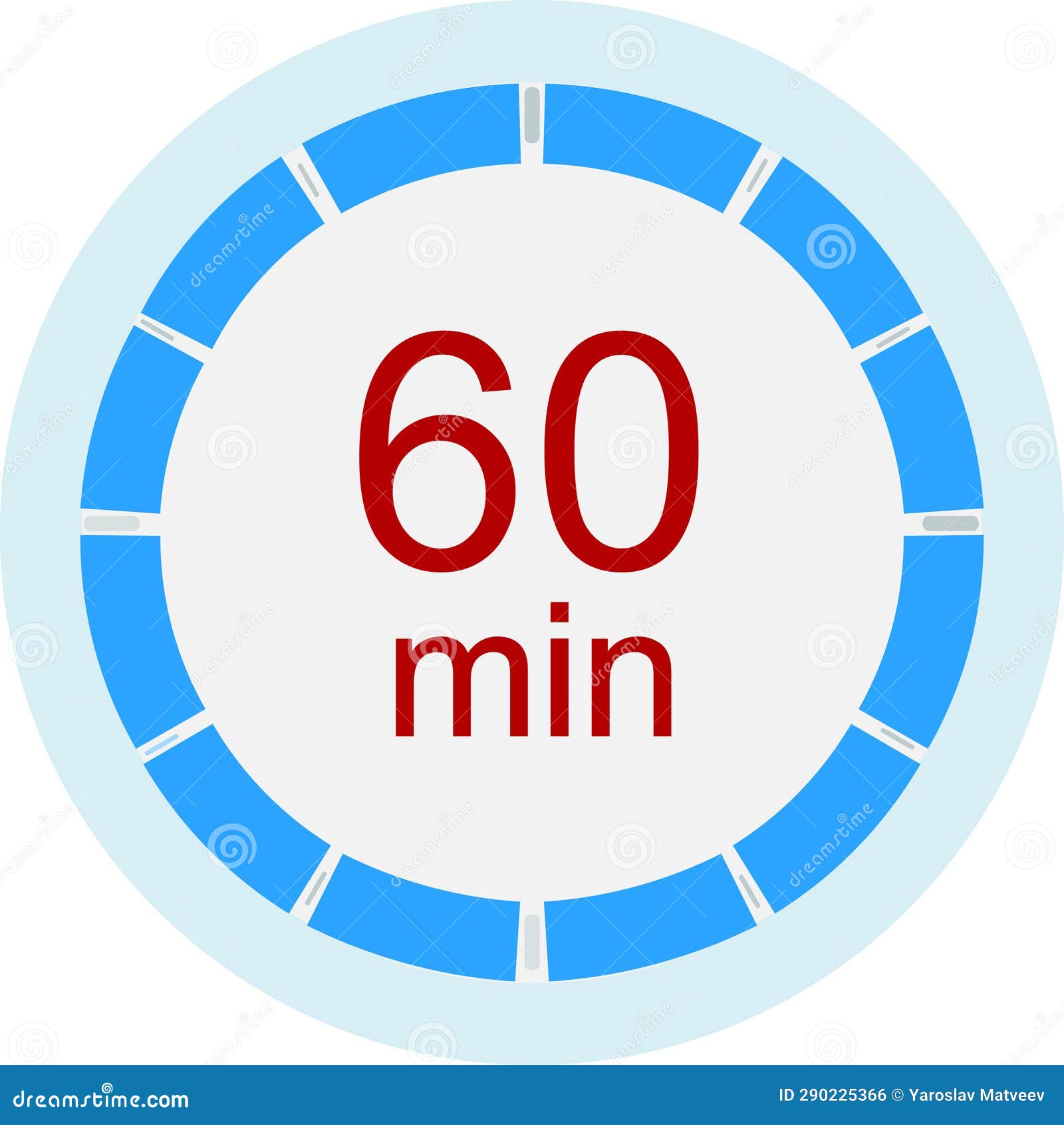 Clock. 60 minutes stock vector. Illustration of font - 290225366