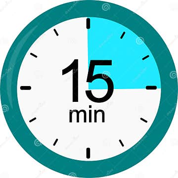 Clock. 15 minutes stock vector. Illustration of circle - 282548438