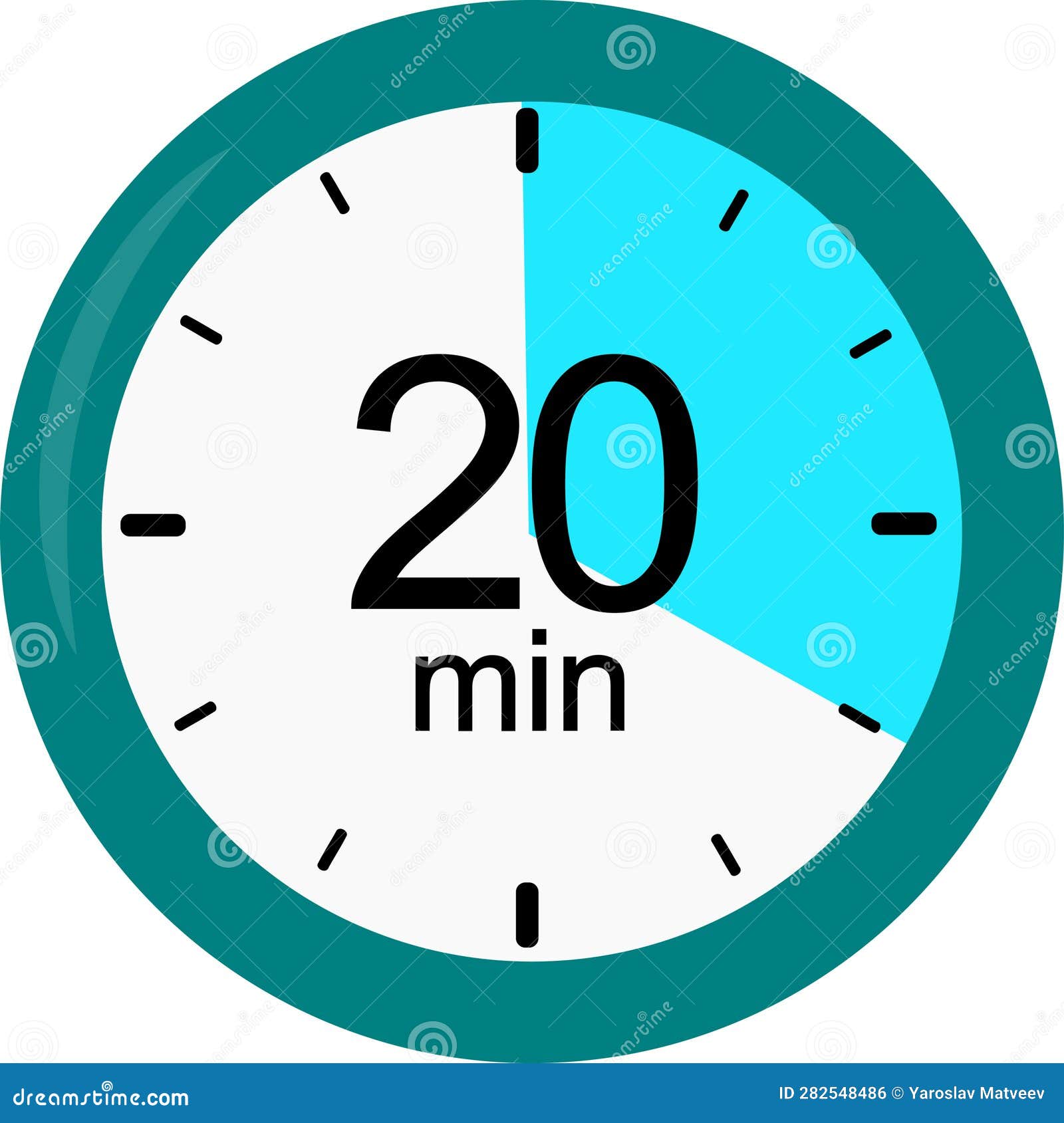 Clock. 20 minutes stock vector. Illustration of number - 282548486