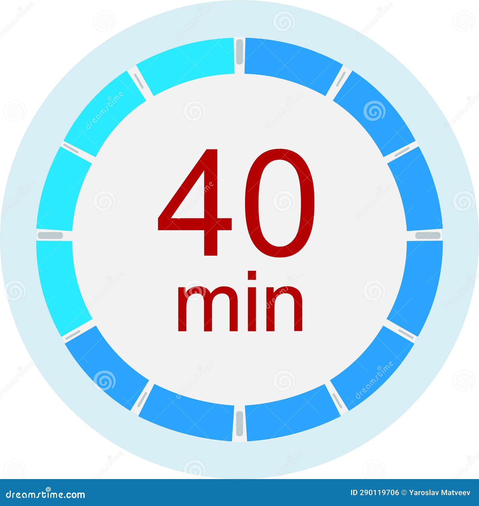 Clock. 40 minutes stock vector. Illustration of ball - 290119706