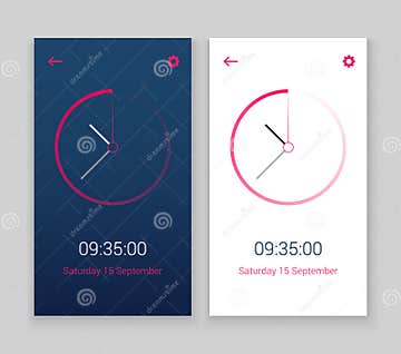 Clock Mobile App Concept UI Design Day and Night. Clock User Interface ...
