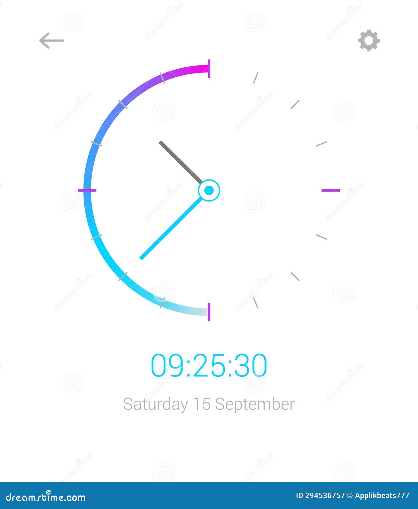 Clock Mobile App Concept UI Design Day and Night. Clock User Interface ...