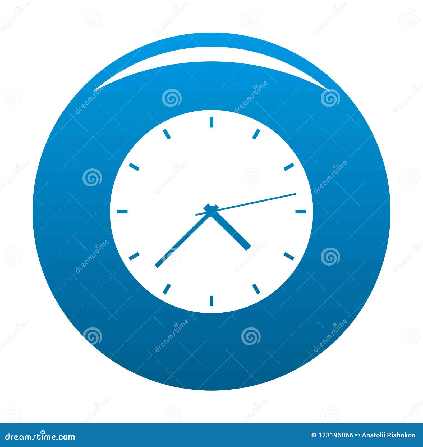 Clock modern icon blue stock illustration. Illustration of clock ...