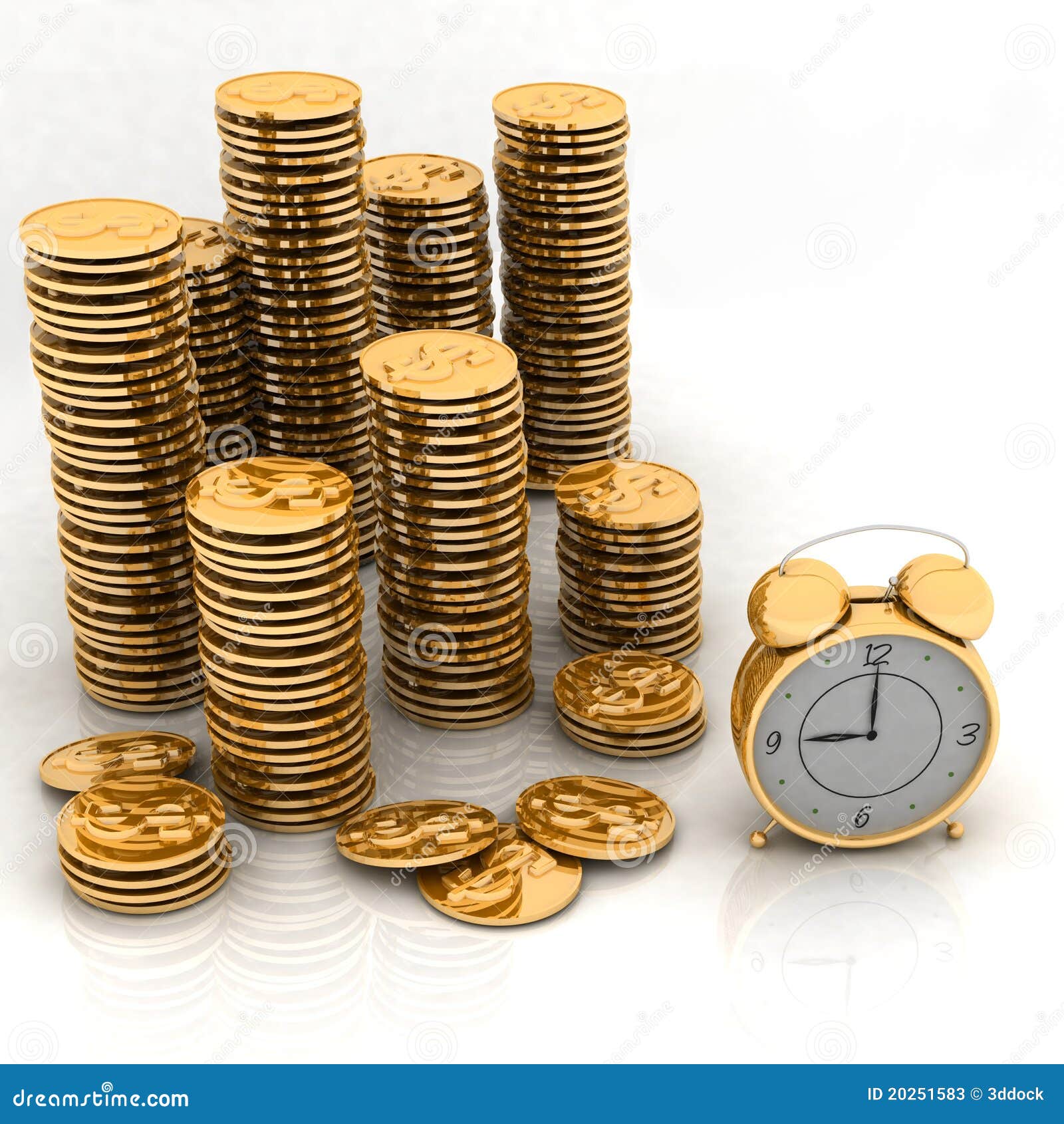 Clock and money stock illustration. Illustration of hurry - 20251583