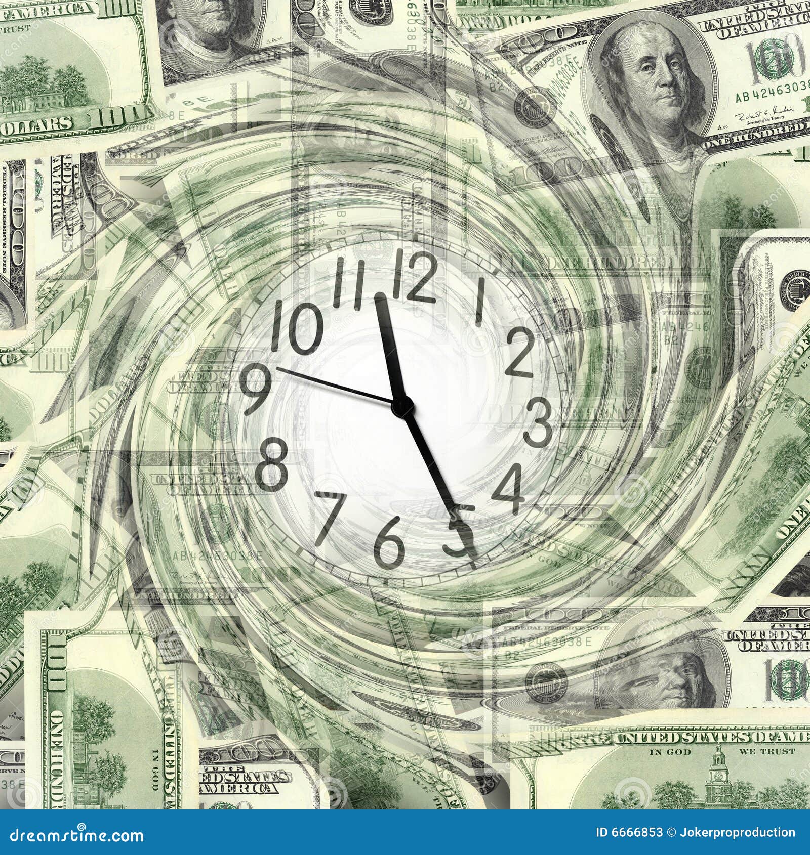 Clock and money stock illustration. Illustration of making - 6666853