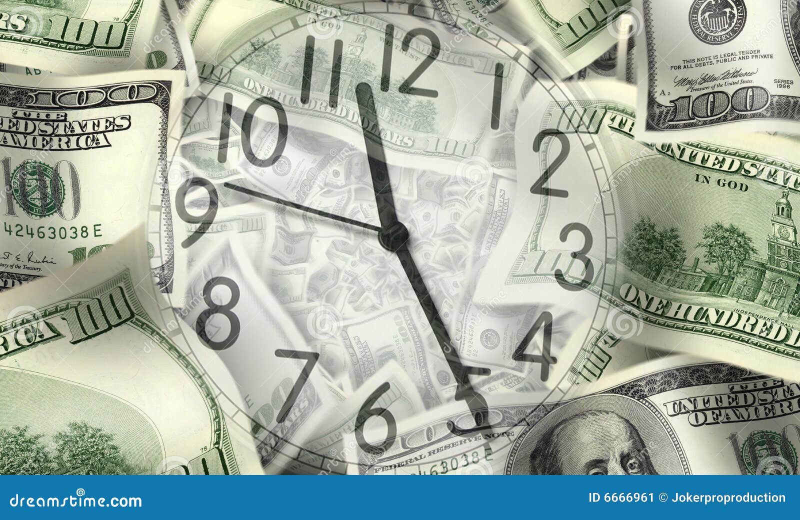 Clock and money stock image. Image of dollar, currency - 6666961