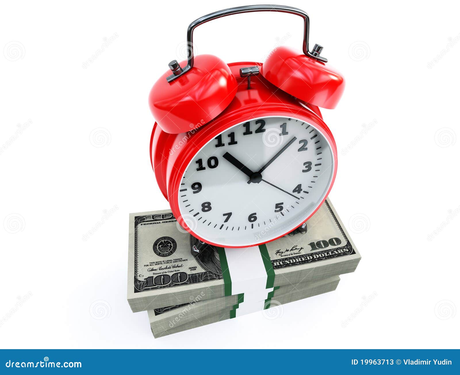 Clock and money stacks stock illustration. Illustration of investment ...
