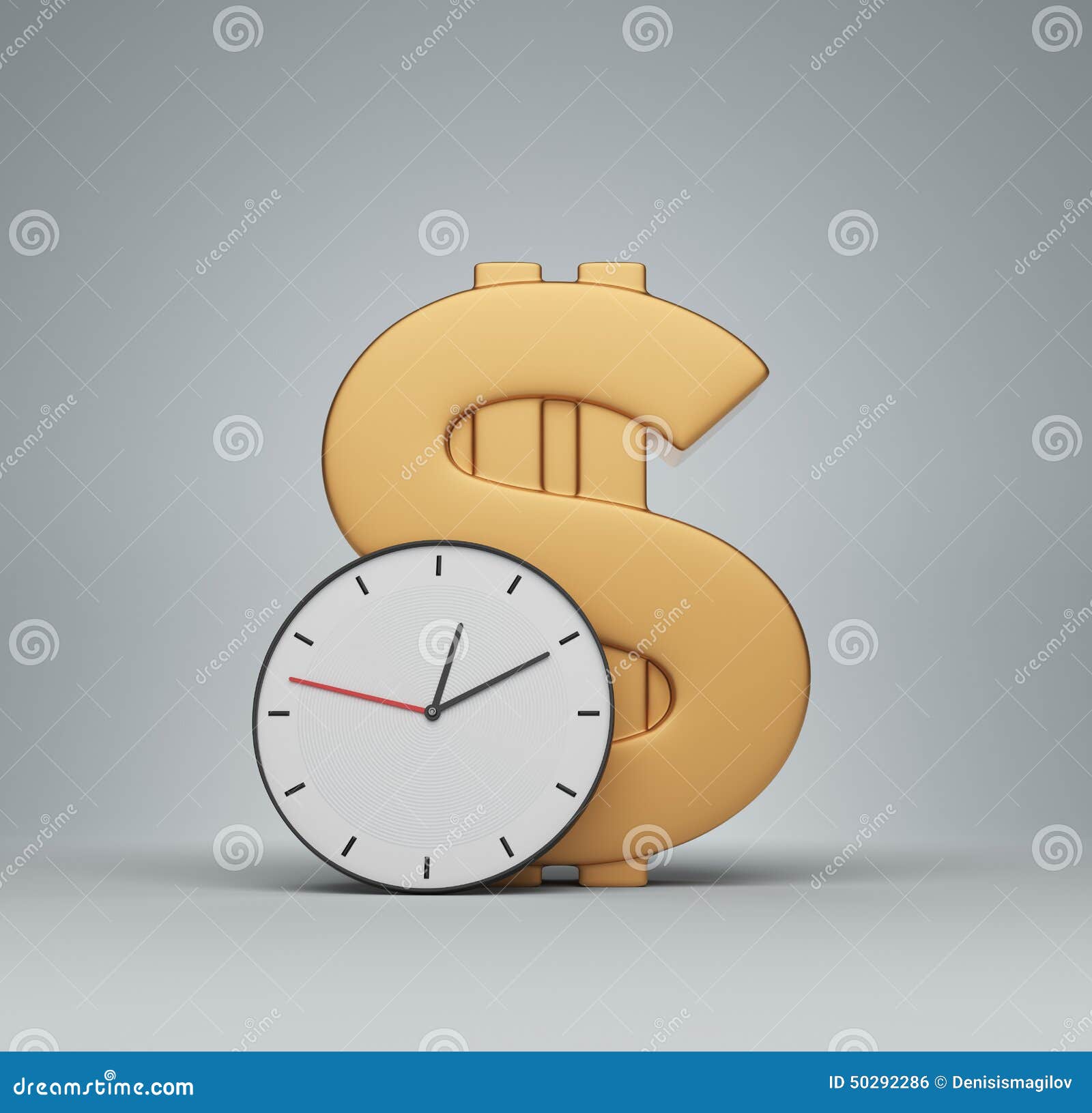 Clock and money symbol stock illustration. Illustration of currency ...