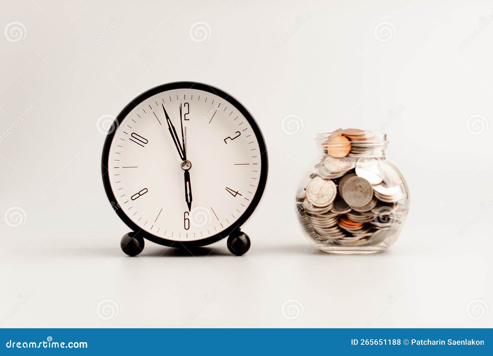 Clock and Money, Time Work Concept and Money with Time Value Stock ...