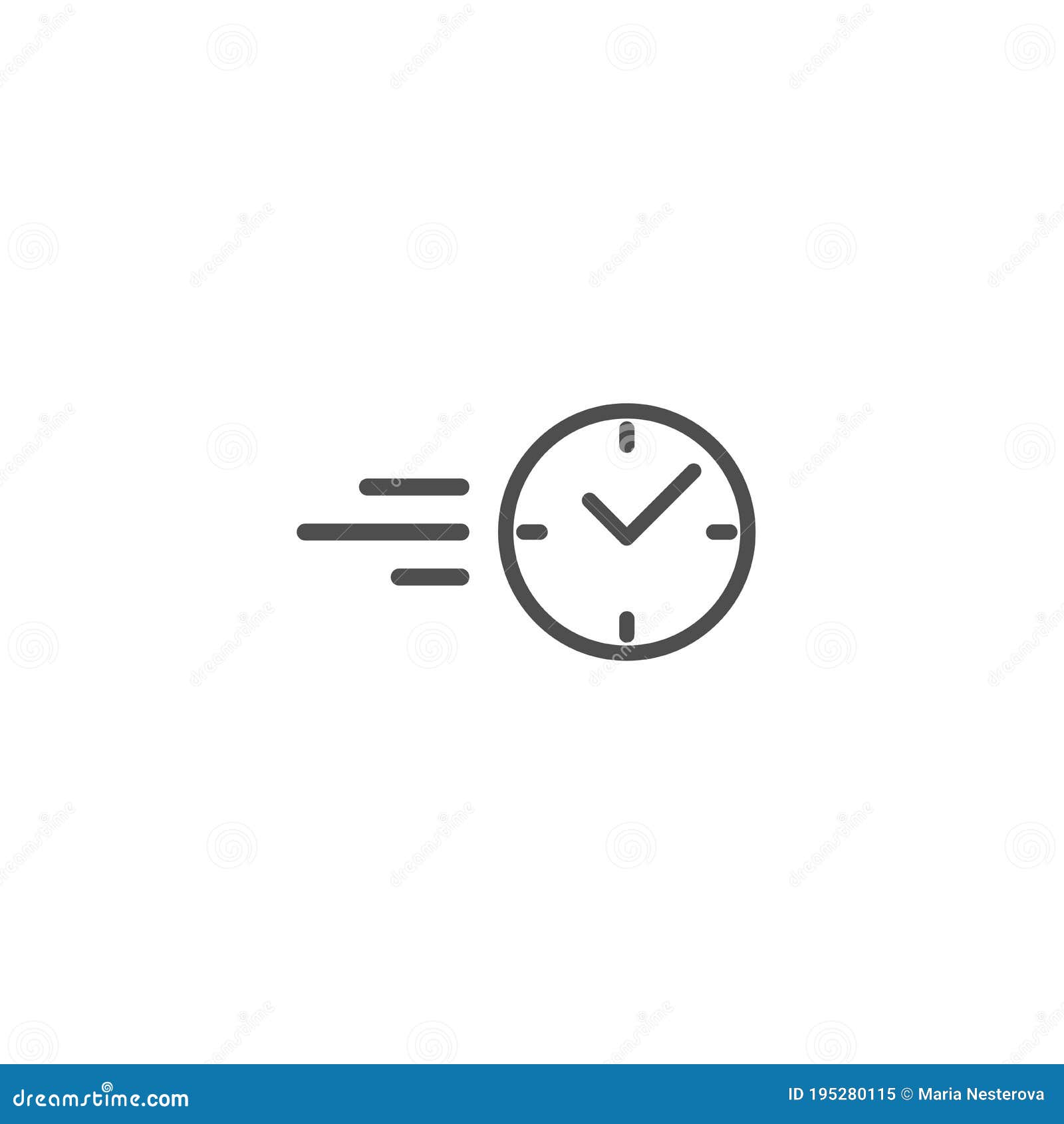 Clock In Motion Line Icon. Quick Time. Rush Hour Logo. Speed Timer ...