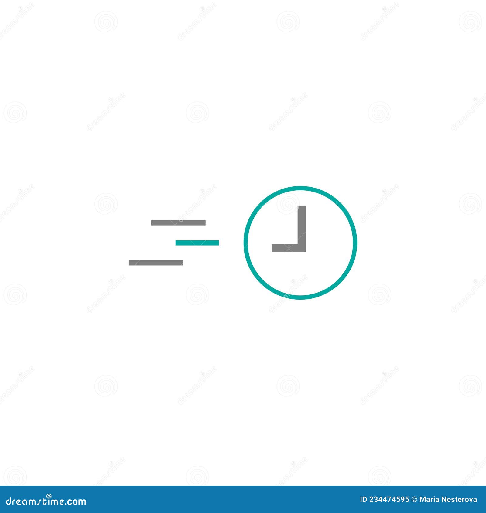 Clock in Motion Line Icon. Quick Time. Rush Hour Logo Stock Vector ...