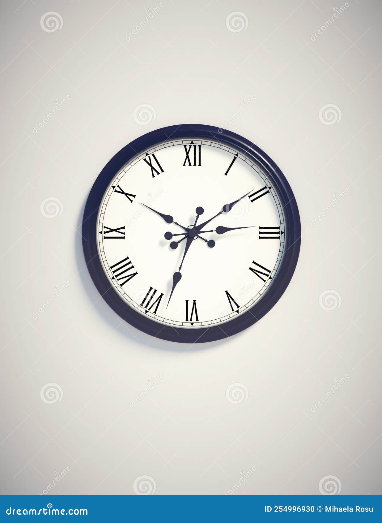 Clock with Multiple Pointers on Wall. Time Management and ...