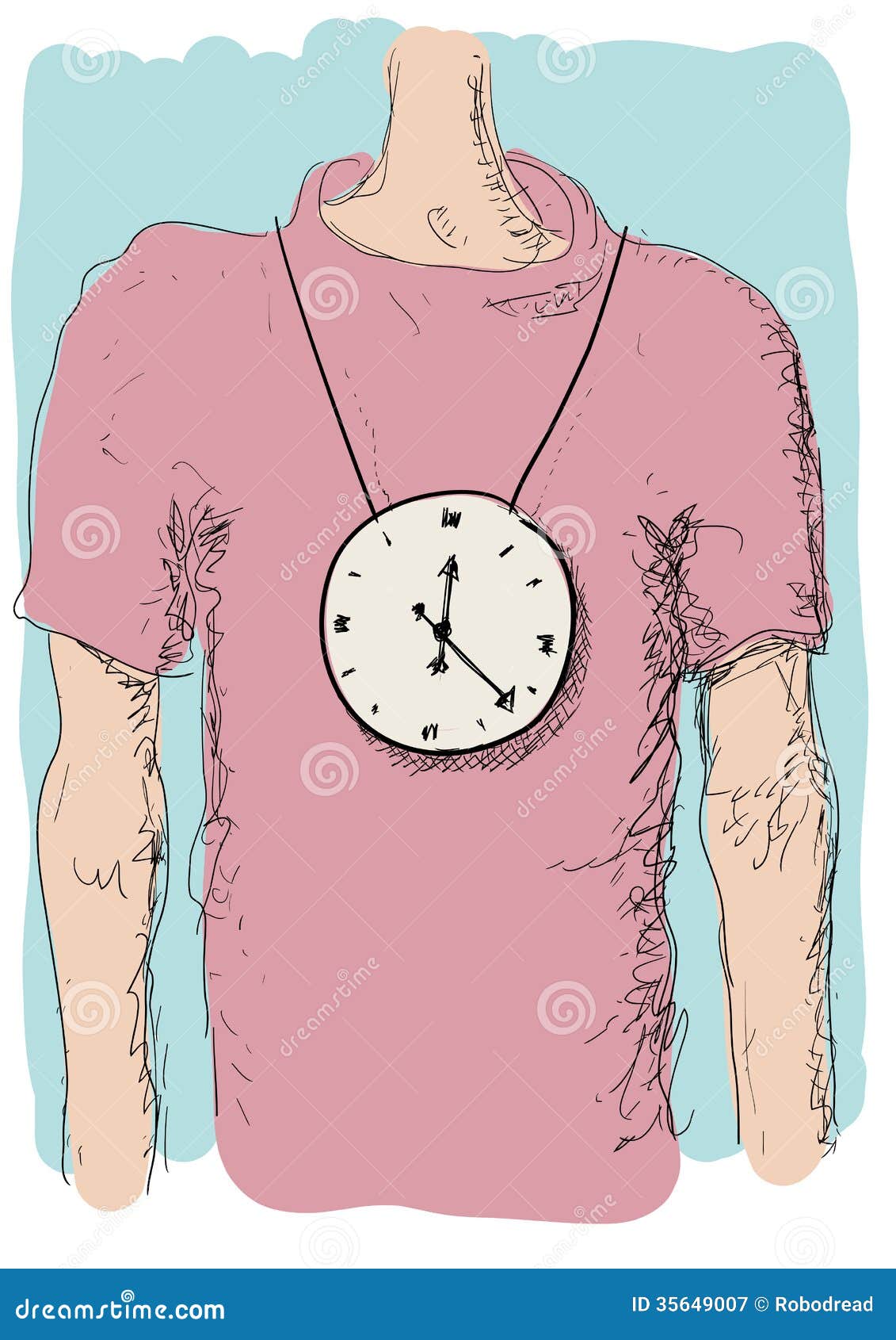 Clock in the neck stock vector. Illustration of hours - 35649007
