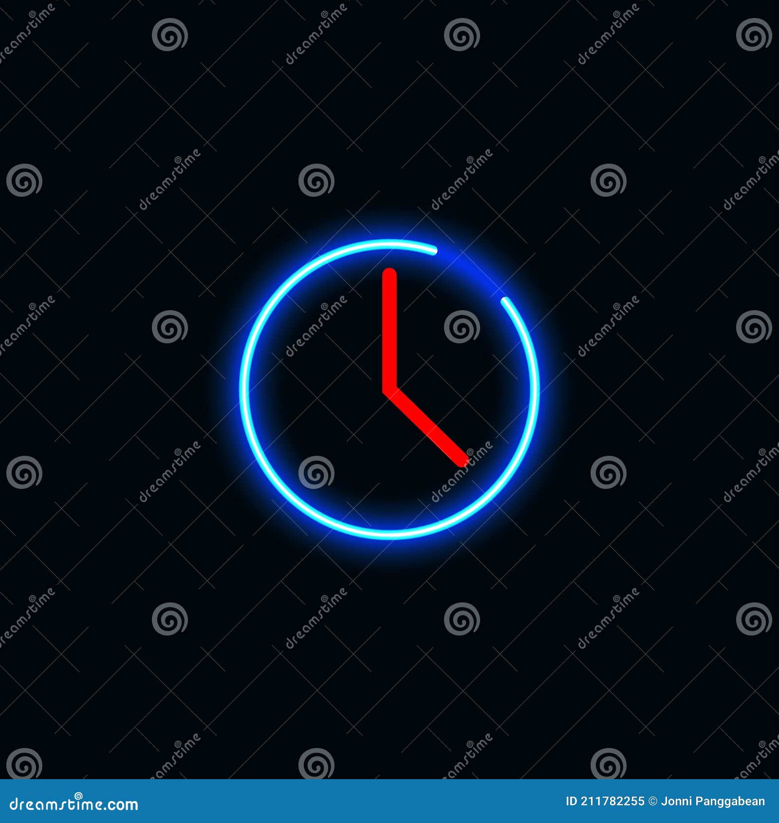 Clock Neon Icon for Website, Mobile Application and Template UI ...