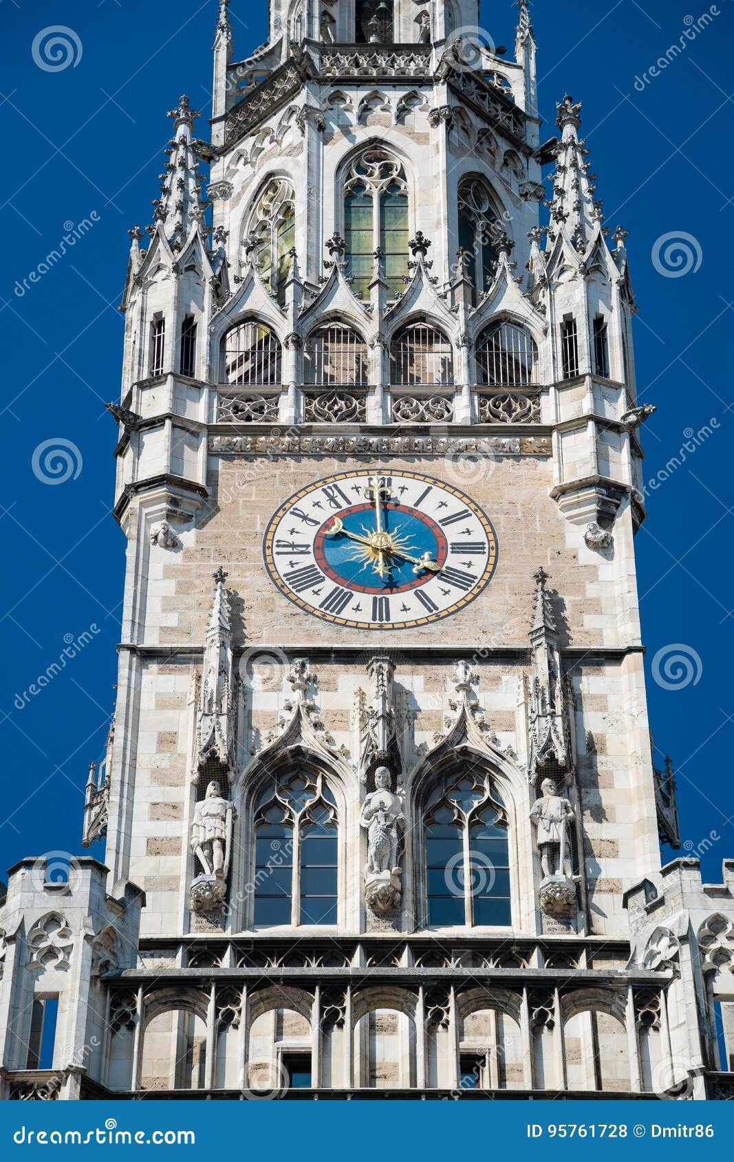 The Clock of the New Town Hall Building. Munich, Germany Stock Photo ...