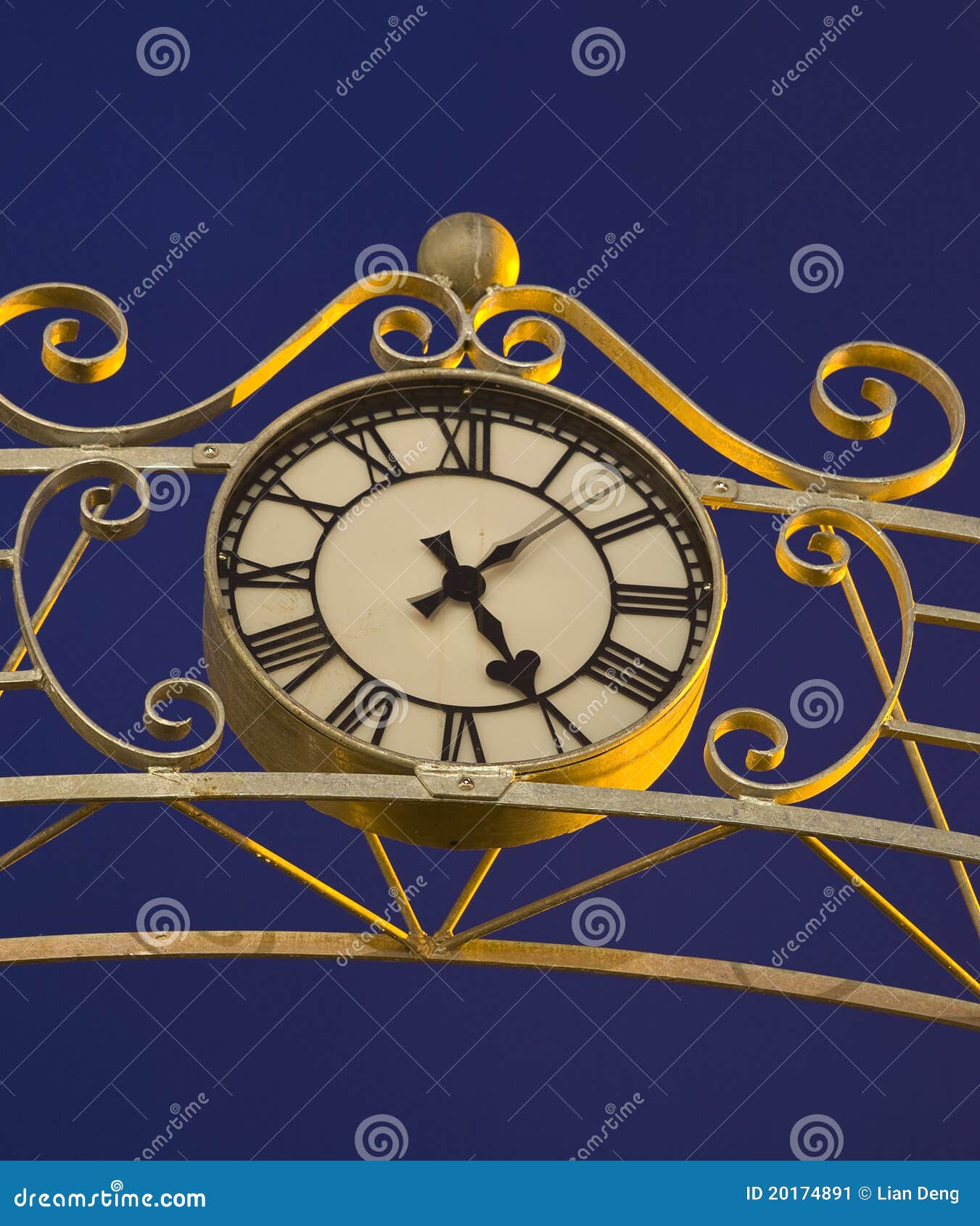 Clock at night stock image. Image of black, object, europe - 20174891