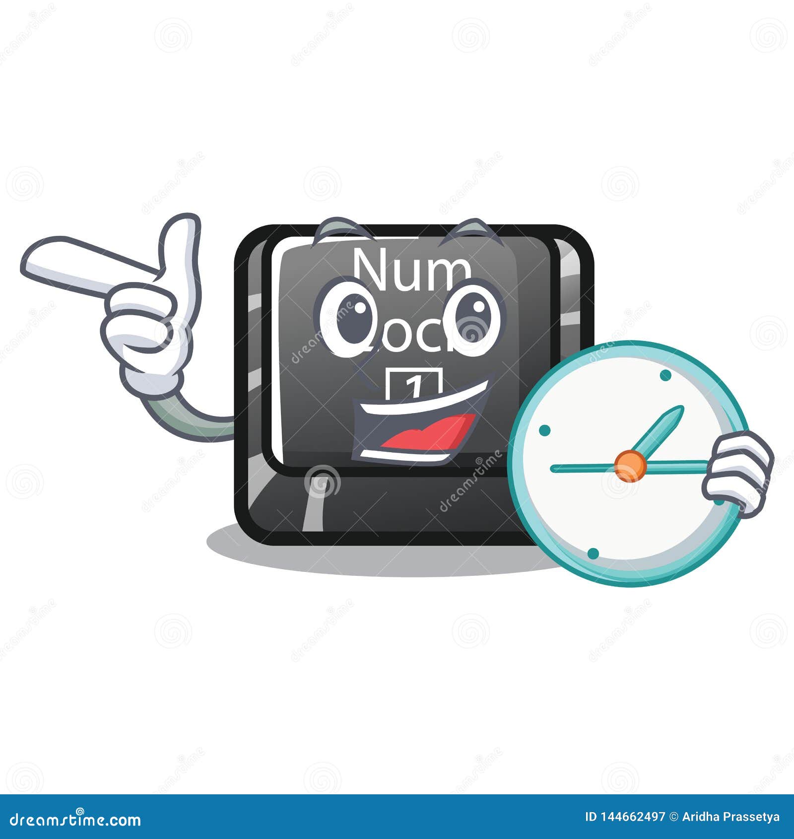 With Clock Num Lock in the Cartoon Shape Stock Vector - Illustration of ...