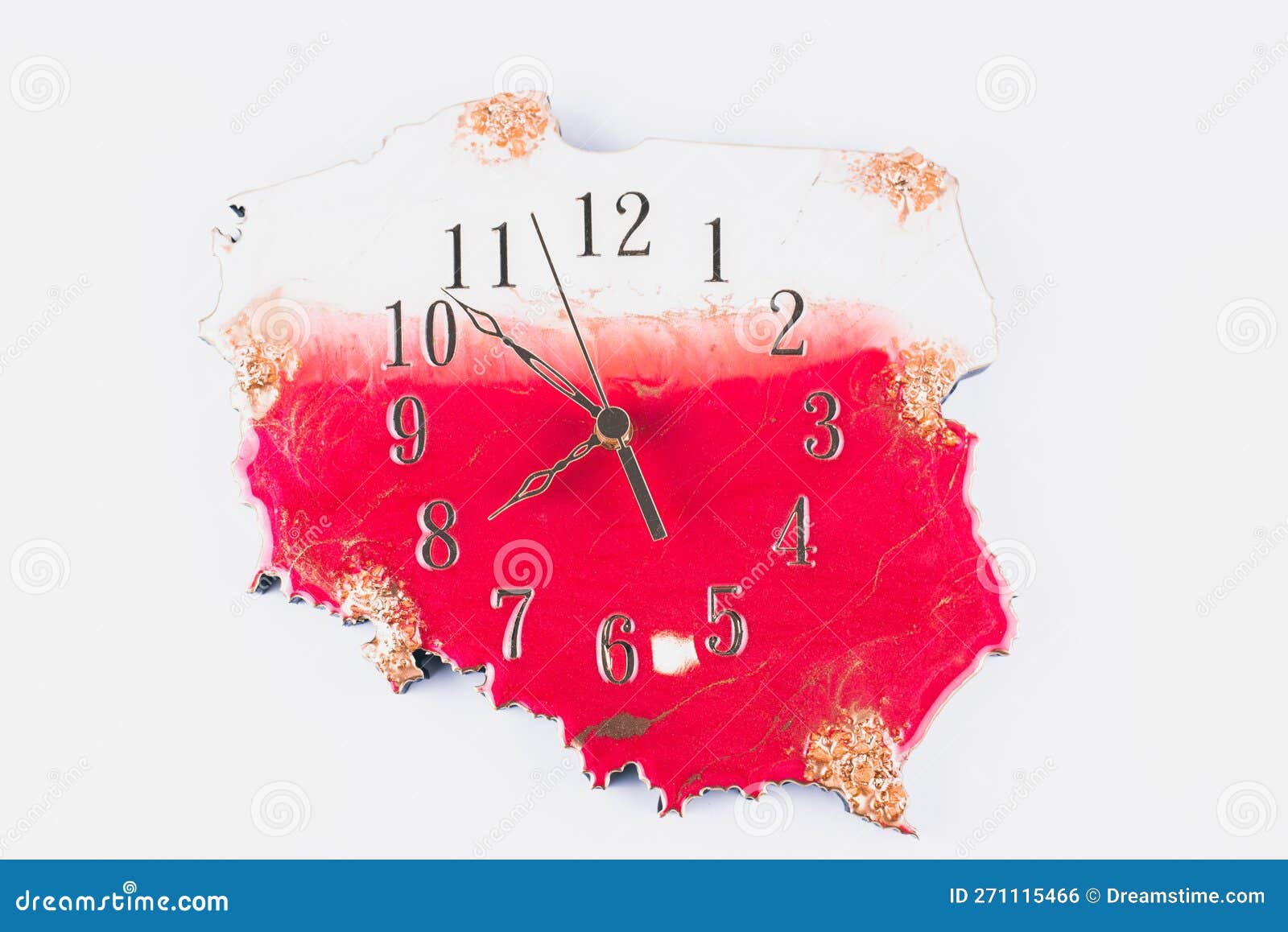 Clock. Clock Number and Hands. Dial. the Flag of Poland on a White ...