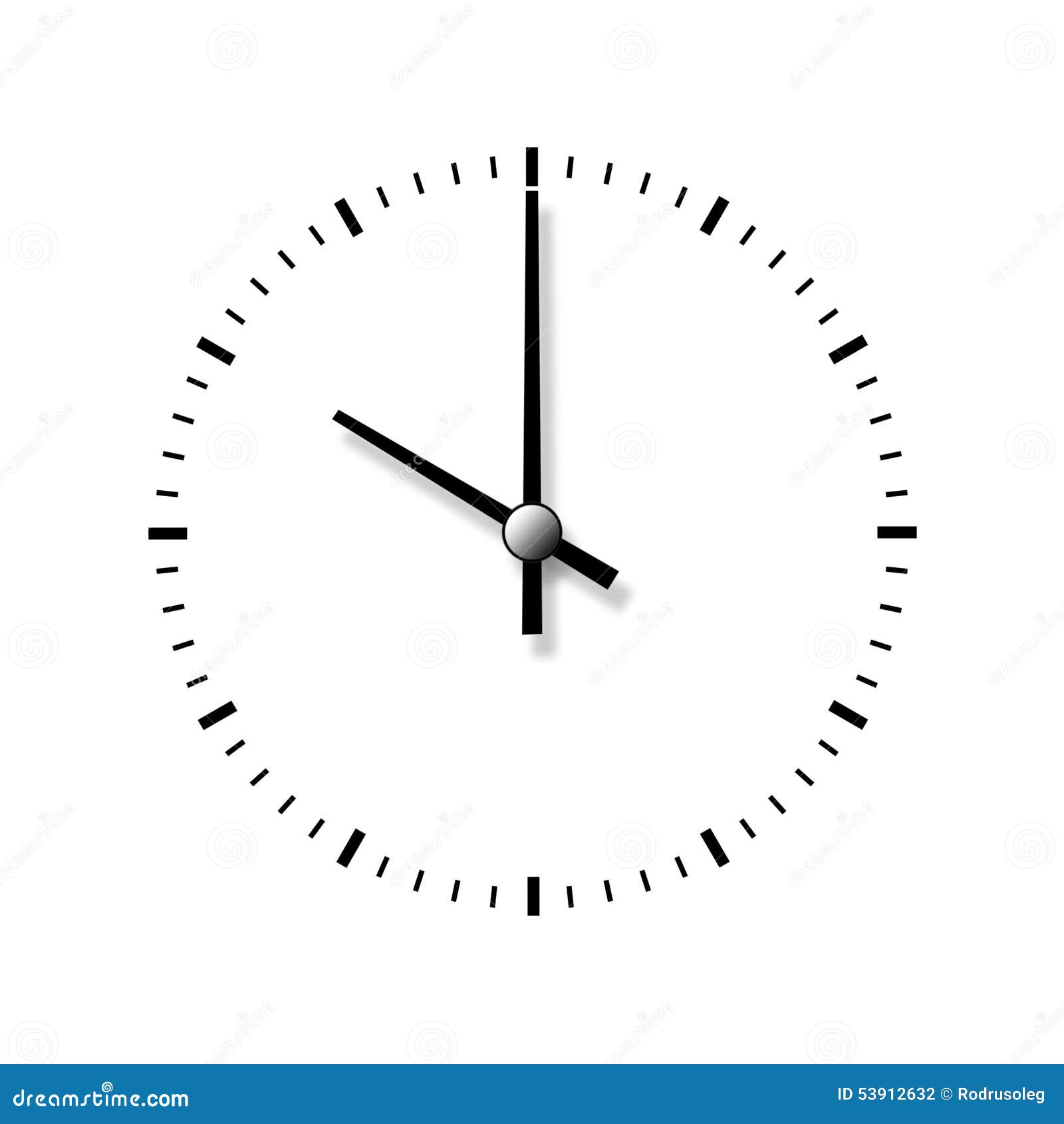 Clock without Numbers Isolated on White Background. Stock Illustration ...