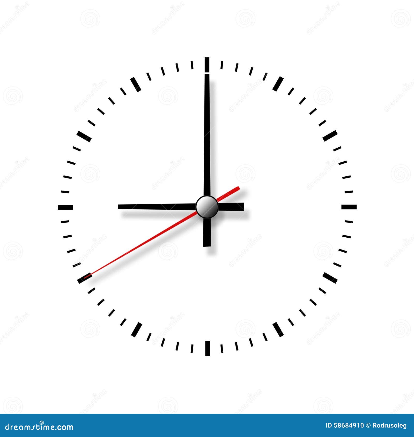 Clock without Numbers Isolated on White Background. Stock Illustration ...