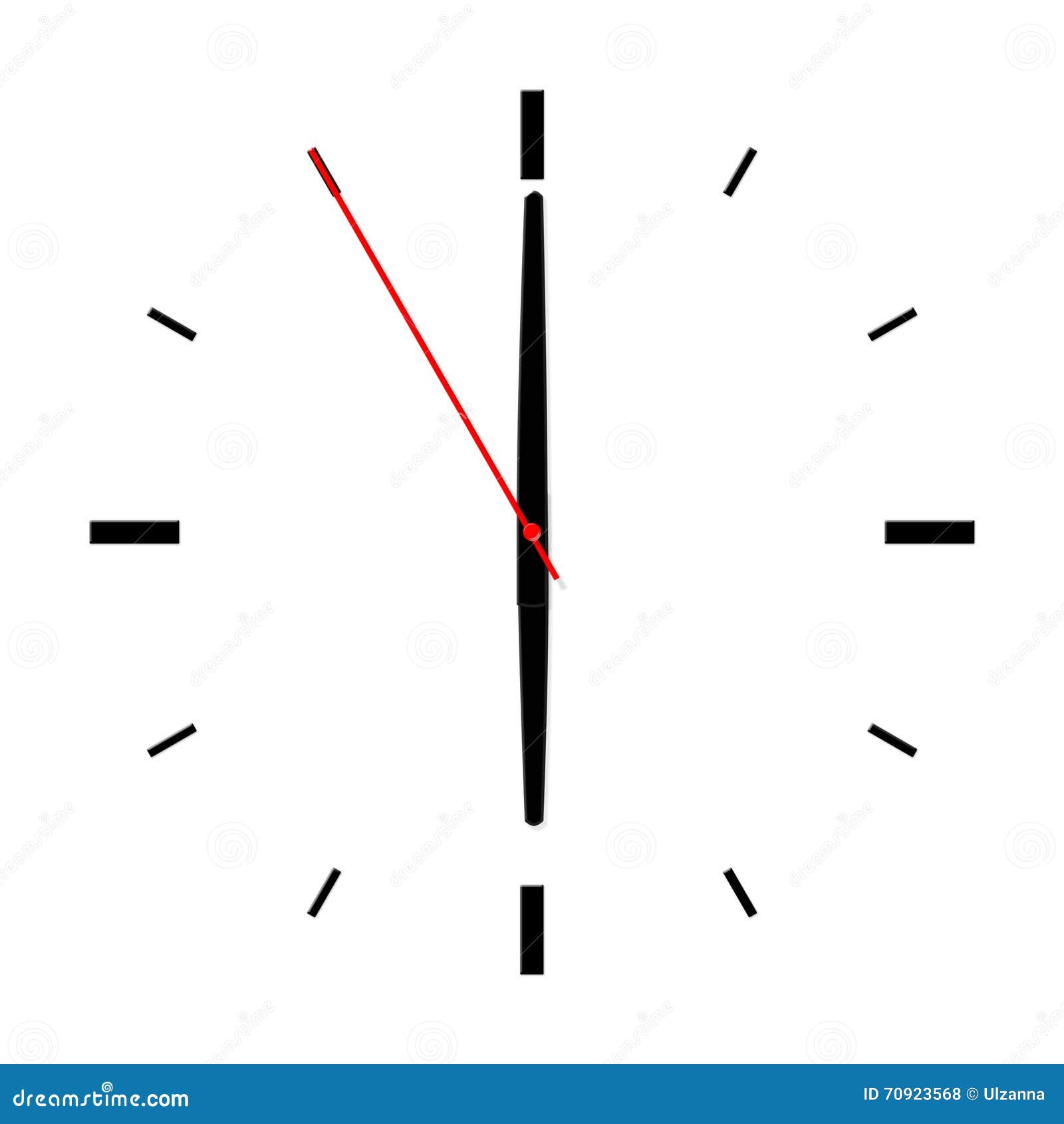 Clock without Numbers with Shadows. Stock Illustration - Illustration ...