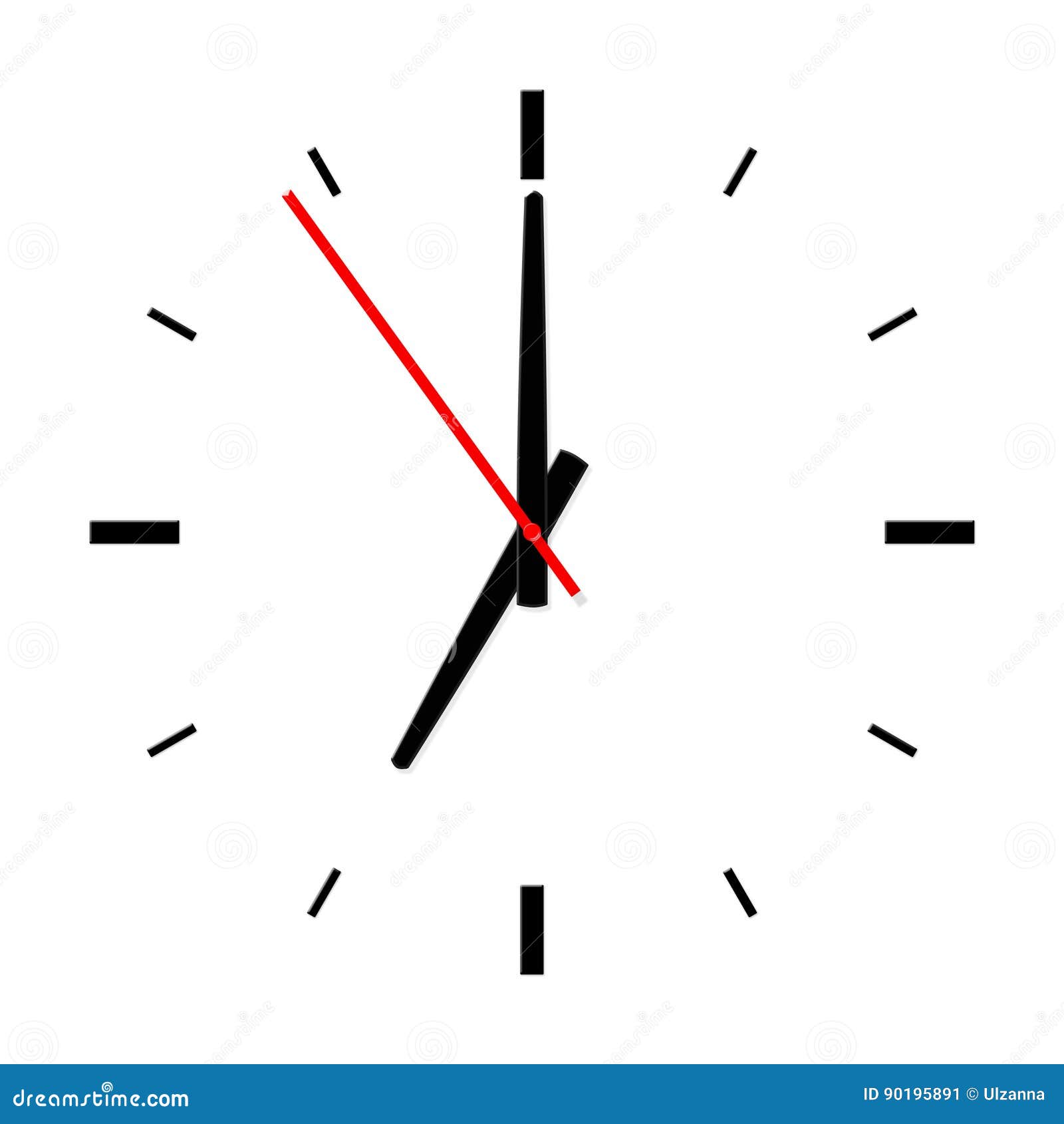 Clock without Numbers with Shadows. Stock Illustration - Illustration ...