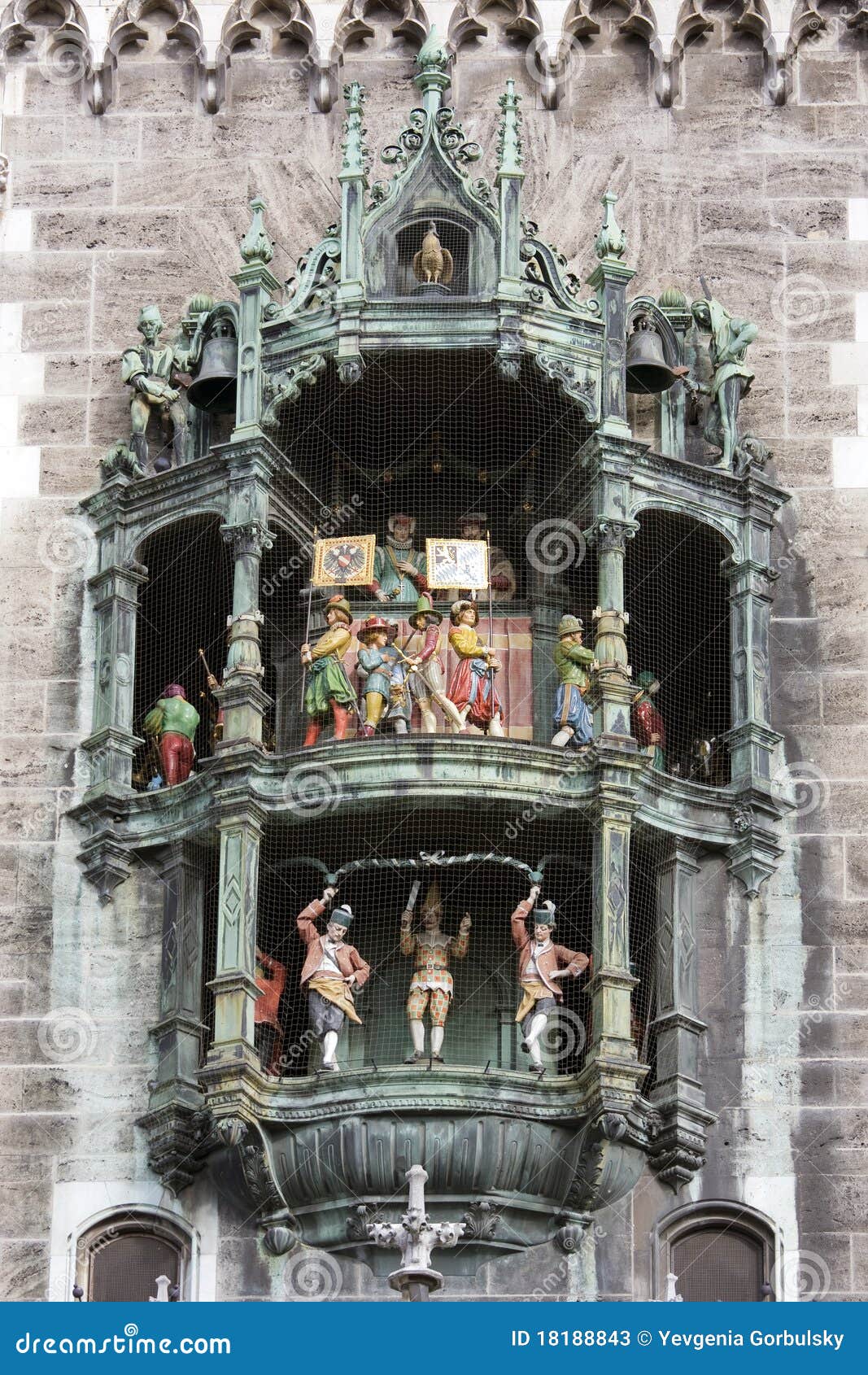 Clock of the Old City Hall in Munich Stock Image - Image of cathedral ...