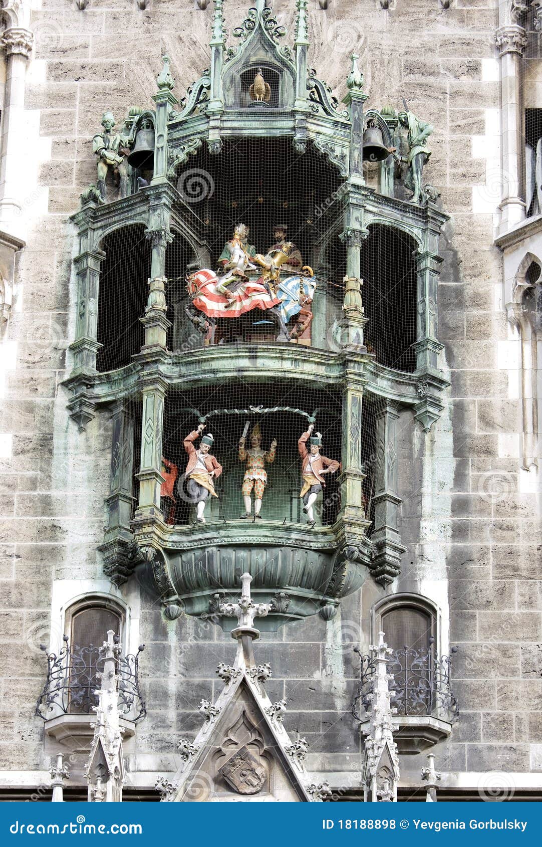 Clock of the Old City Hall in Munich Stock Photo - Image of church ...
