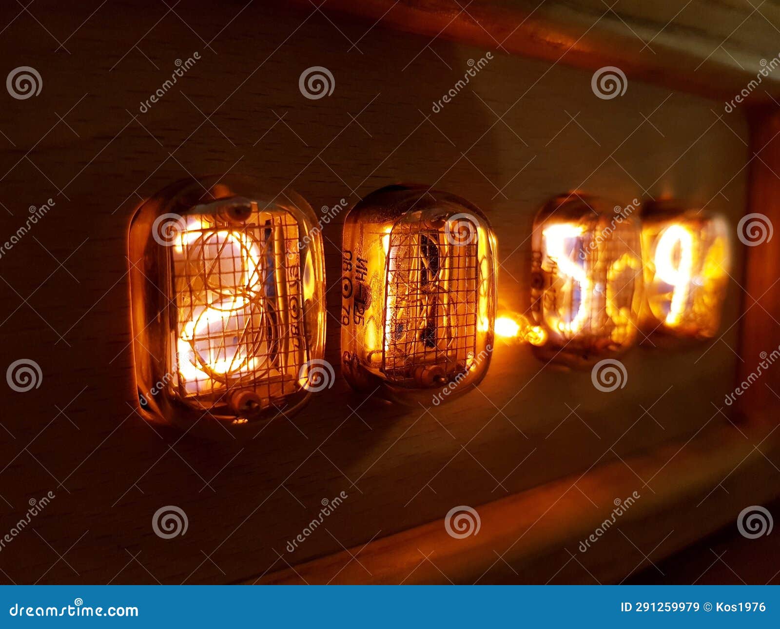 Clock Made from Old Gas-discharge Indicators Stock Image - Image of ...