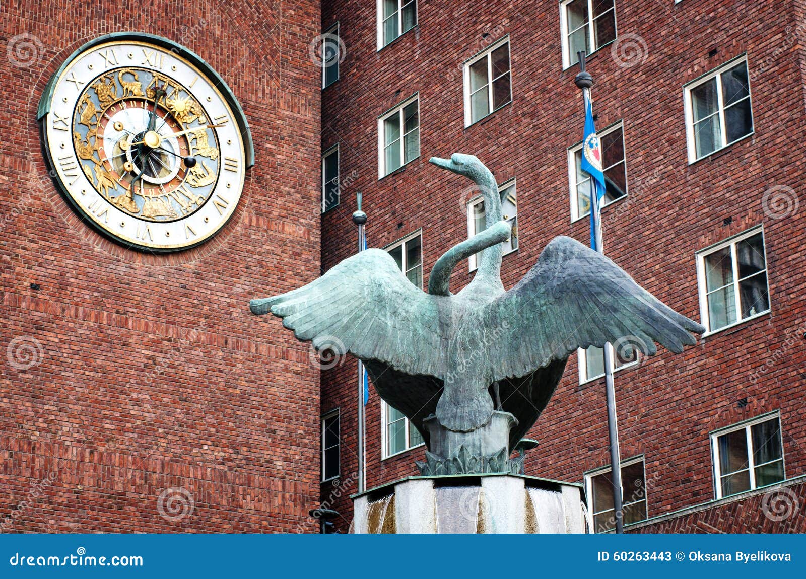 Clock of Oslo City Hall , Norway Editorial Stock Photo - Image of ...