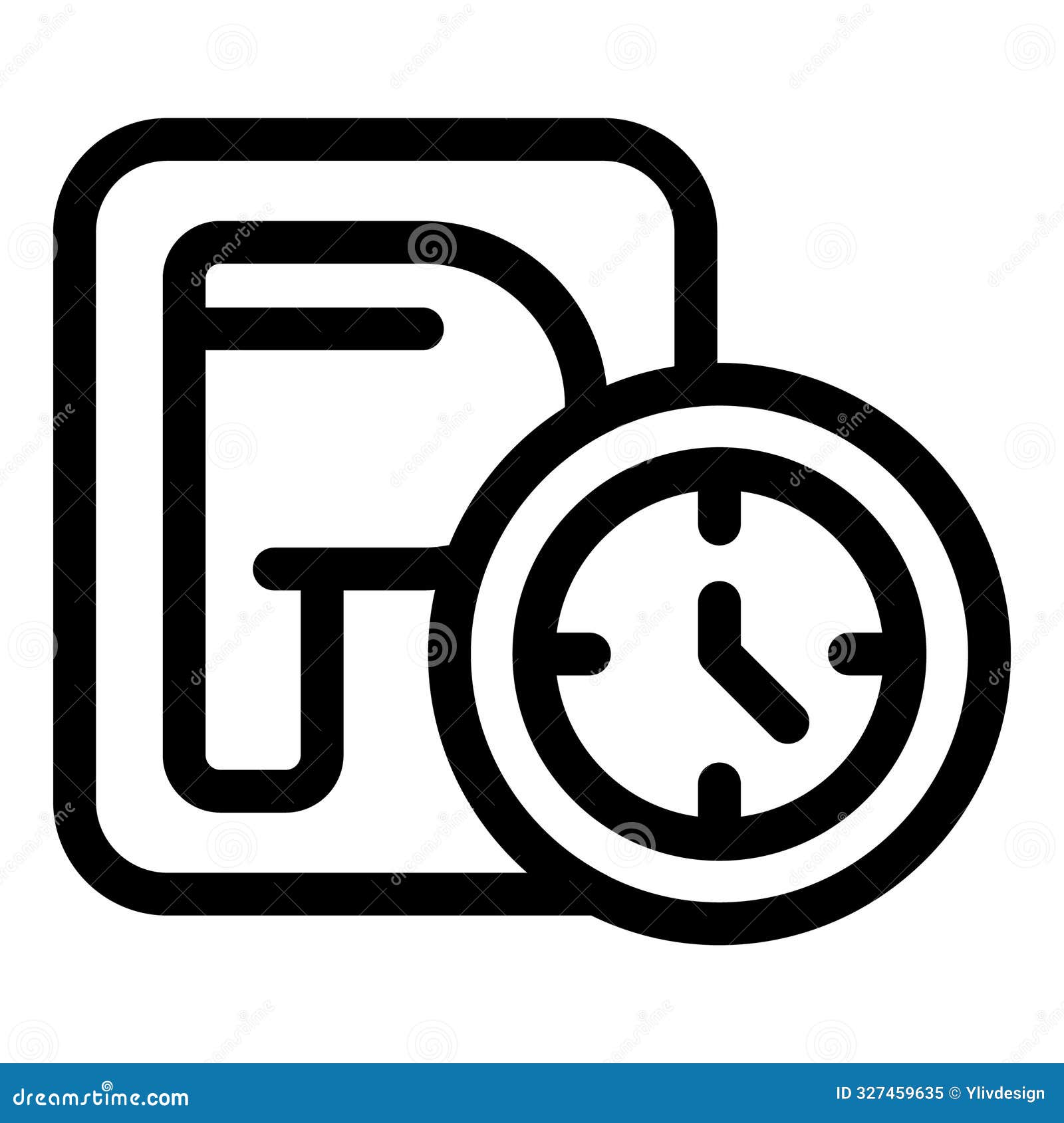 Clock Overlaying Document Icon Symbolizing Time Management Stock ...