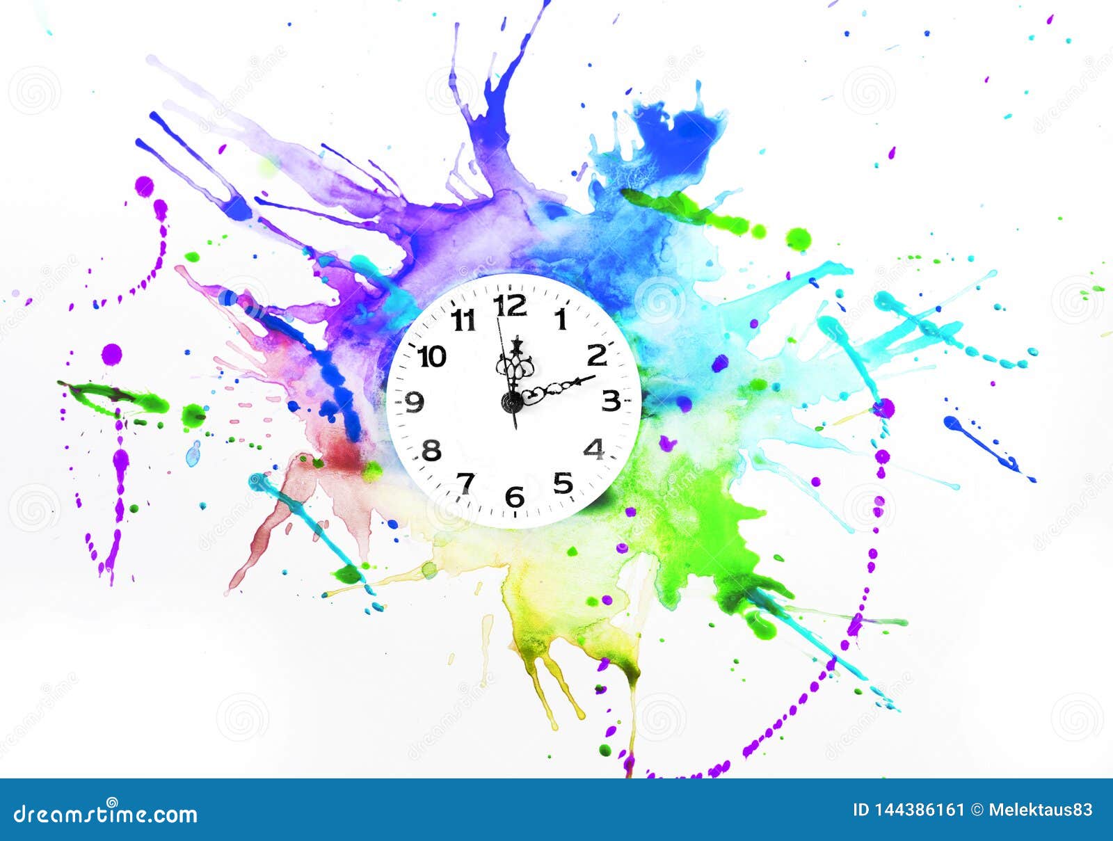Clock and paint stock illustration. Illustration of drowned - 144386161