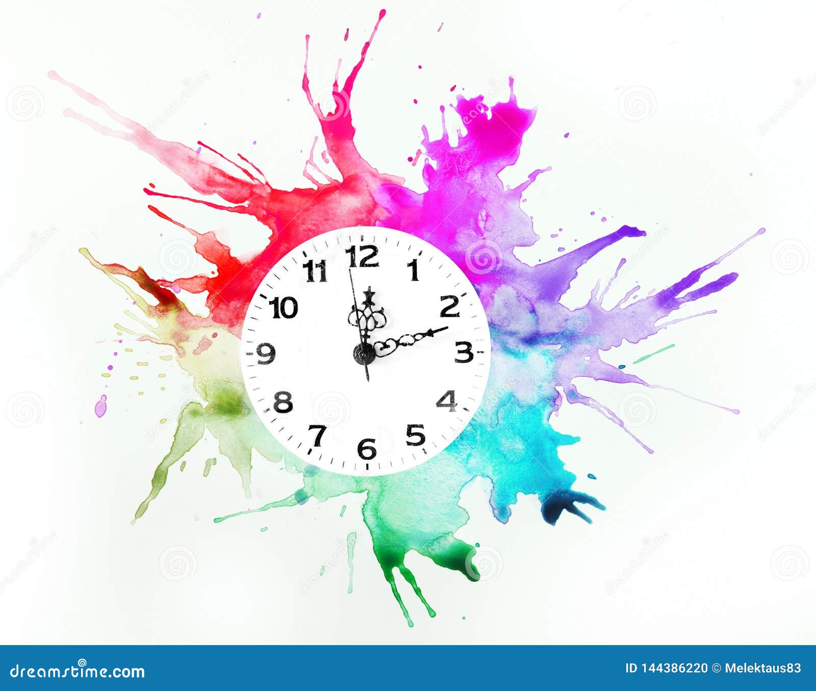 Clock and paint stock illustration. Illustration of spots - 144386220