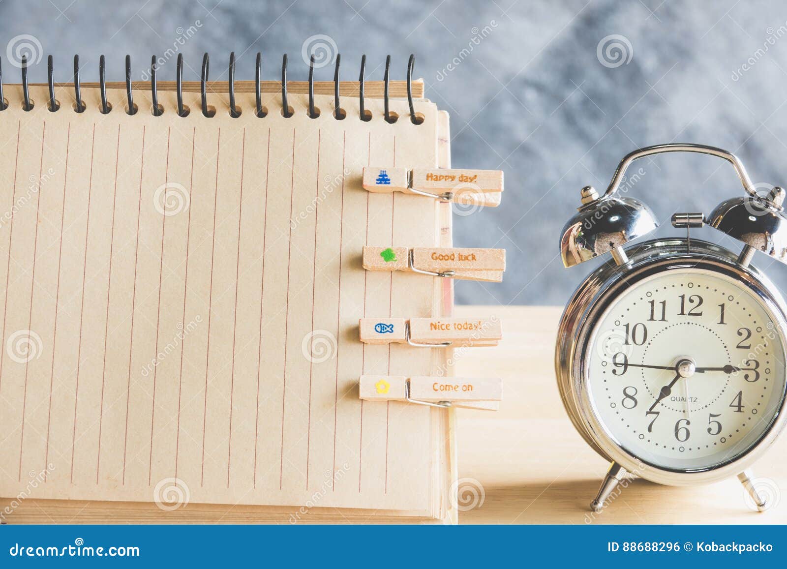 Clock and paper stock photo. Image of wood, reminder - 88688296