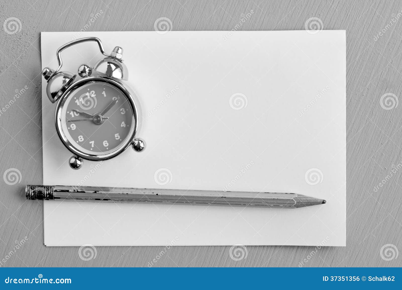 Clock and paper stock photo. Image of date, monochrome - 37351356