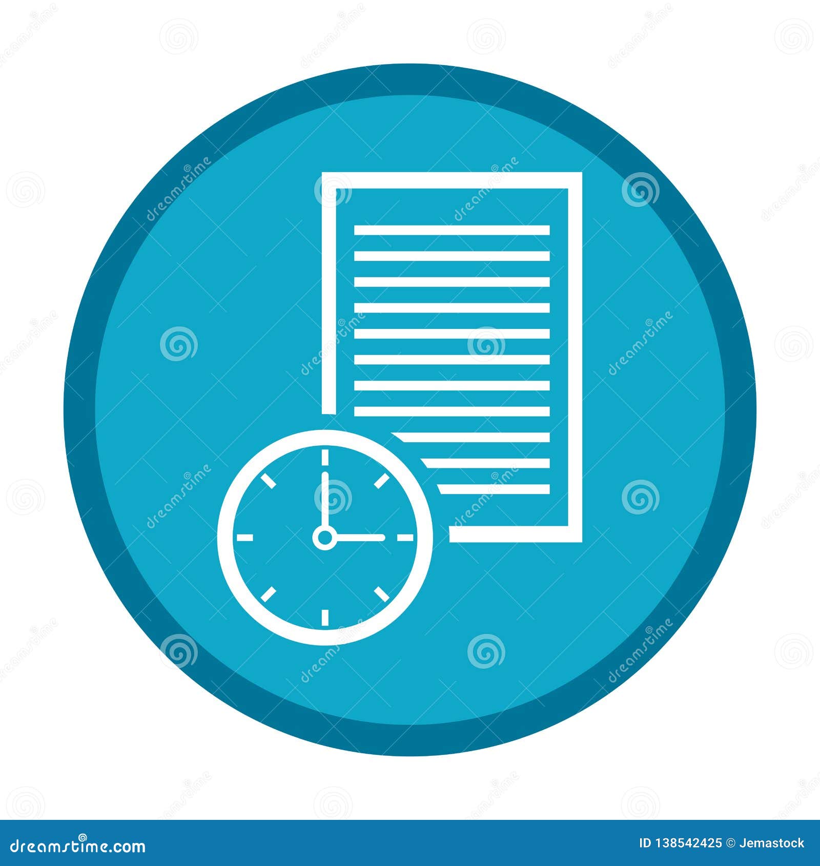 Clock with paper sheet stock vector. Illustration of education - 138542425