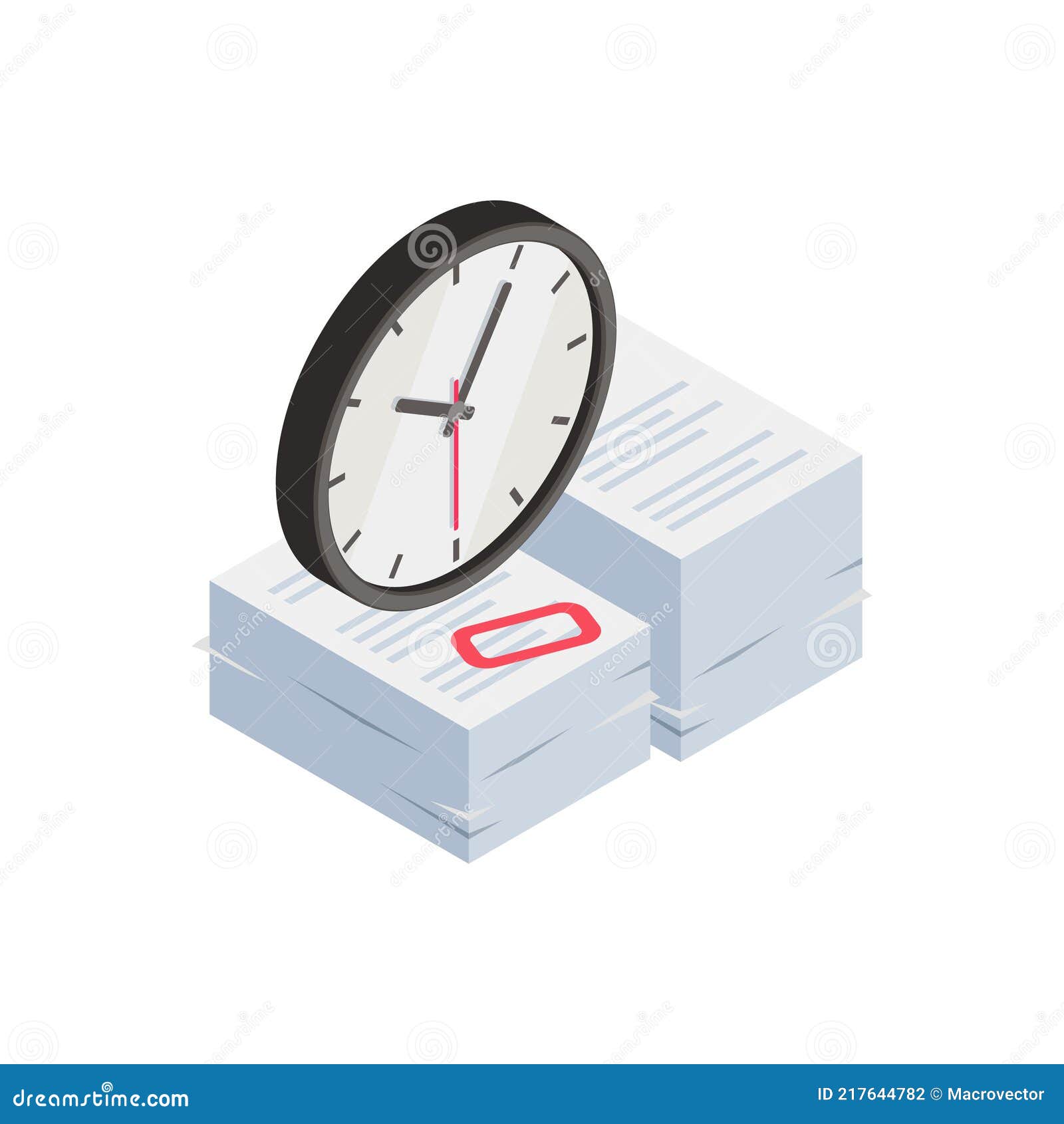 Clock Paperwork Burnout Composition Stock Vector - Illustration of ...