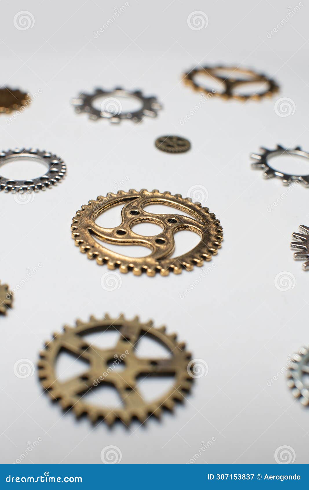 Clock Parts with Cogs and Wheels Stock Image - Image of white, machine ...