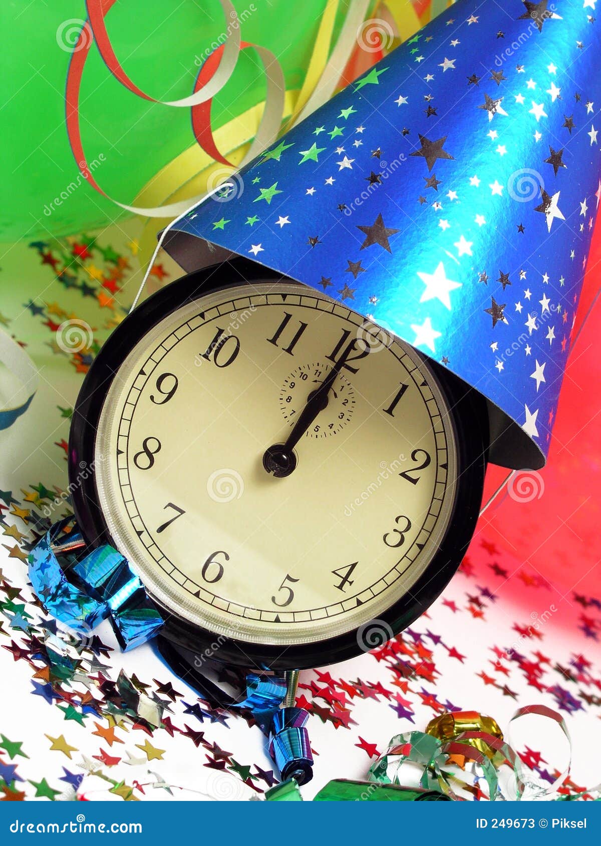 Clock in Party Hat stock image. Image of festive, happy - 249673