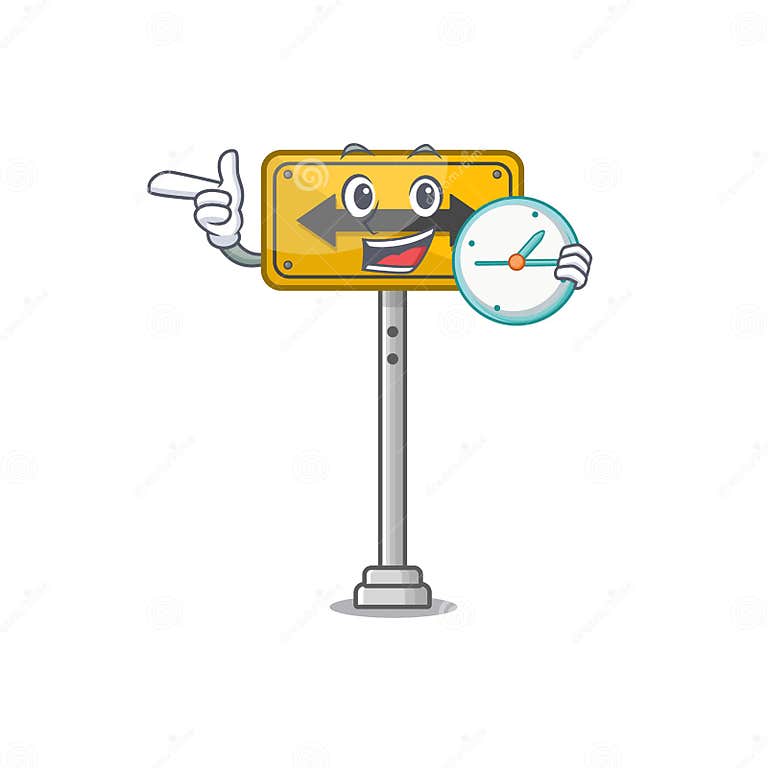 With Clock Pass on Either Side Shaped Character Stock Vector ...
