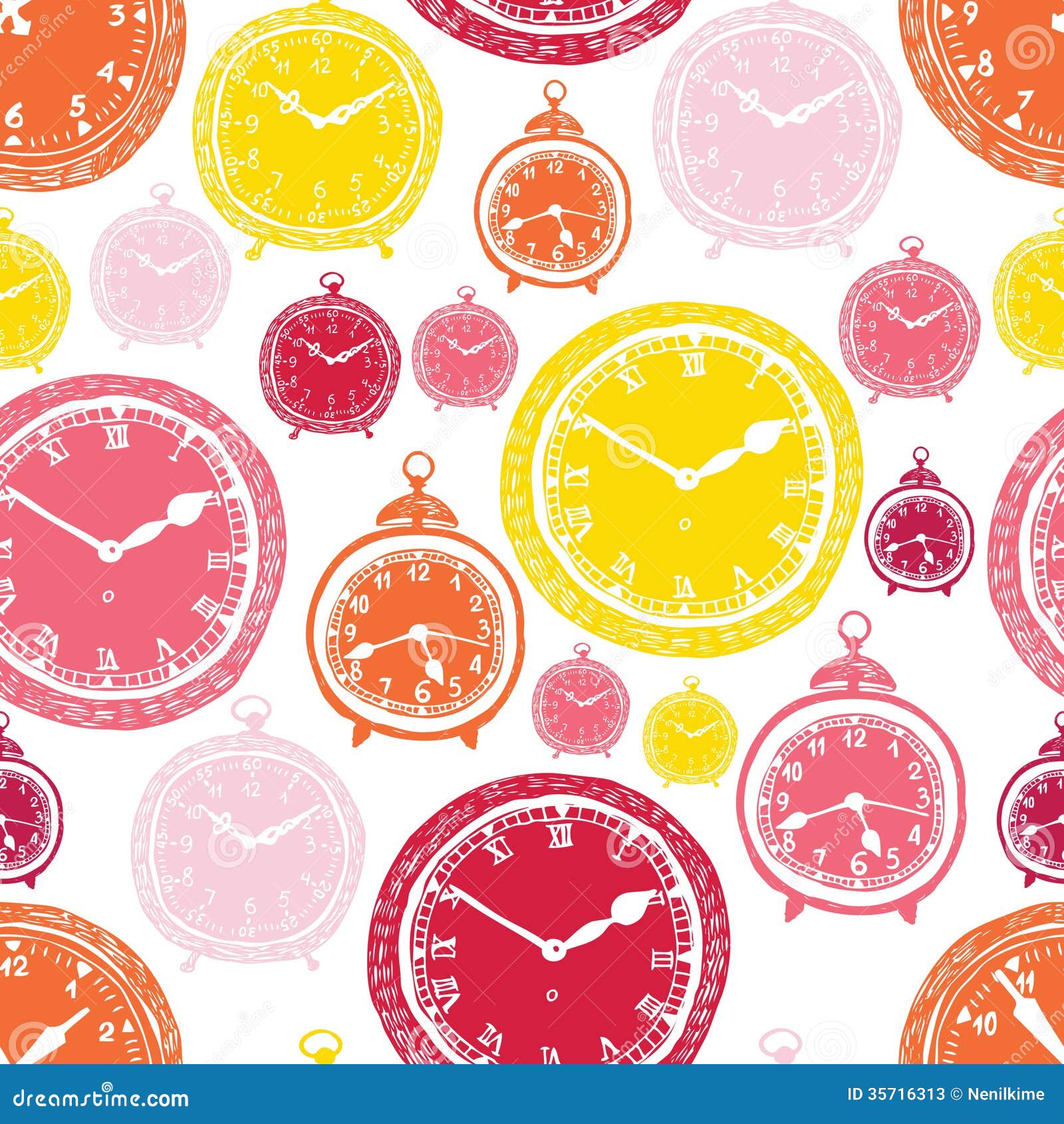Clock pattern stock vector. Illustration of collection - 35716313