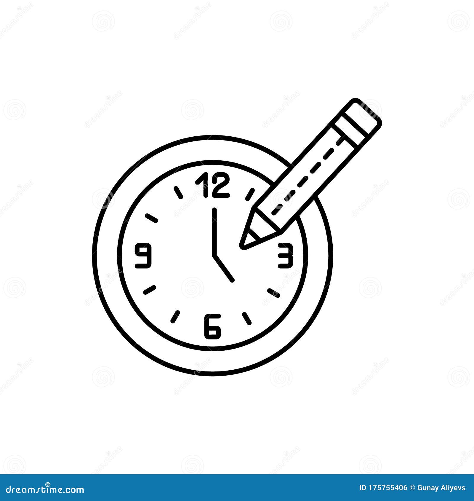 Clock, Pencil Icon. Simple Line, Outline Vector Elements of Time ...